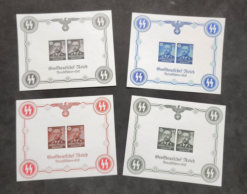 Nazi Germany Third Reich Heinrich Himmler SS souvenir stamps sheets WW2 ...