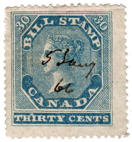 (I.B) Canada Revenue : Bill Stamp 30c (1864) | Canada, Stamp / HipStamp