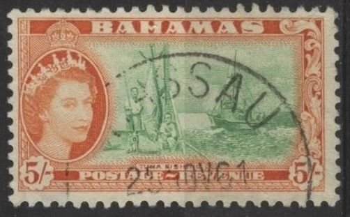 Bahamas 171 (used) 5sh tuna fishing, dp org & emer (1954) | Caribbean ...
