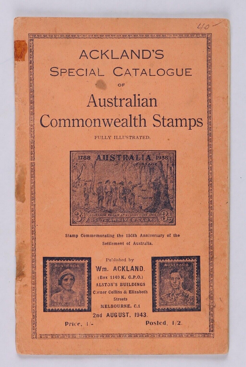 CATALOGUES Ackland's Special Catalogue of Australian Stamps. 1943 ...