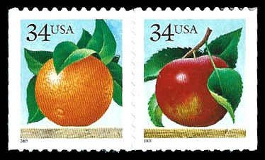 PCBstamps US #3493/3494a Pair 64c(2x34c)Apples/Oranges, MNH, (19 ...