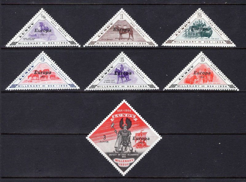 Lundy Mint (NH) 1961 Europa Overprint Set of 7 | Great Britain, Locals ...