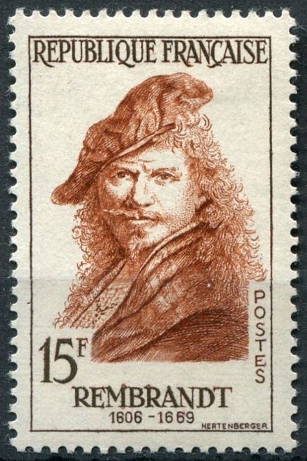 France Sc#860 MH/Unused, 15f sep & dk org brn, Famous people (1957 II ...