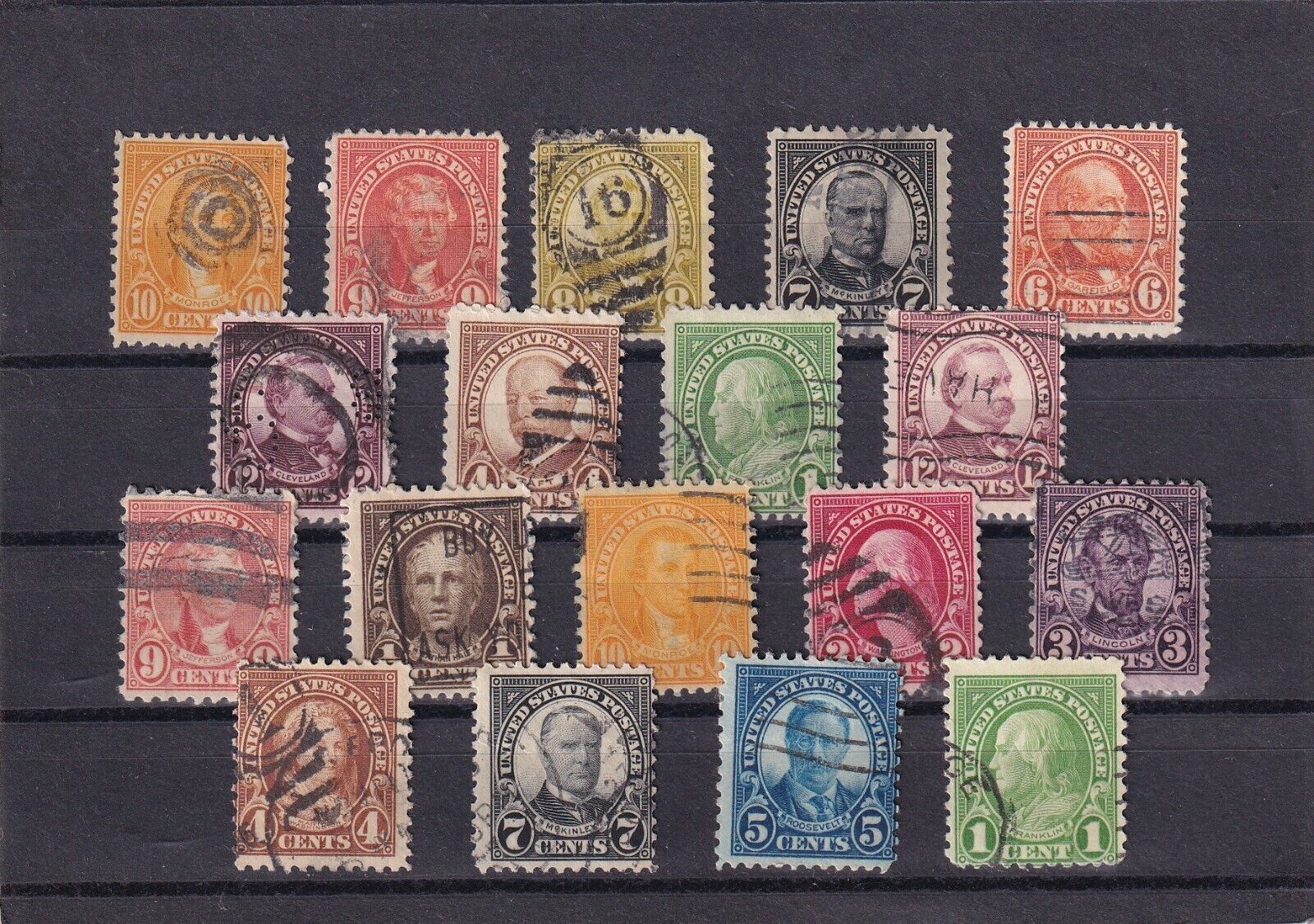 SA21b United States 1920's Presidents and Politicians used stamps ...