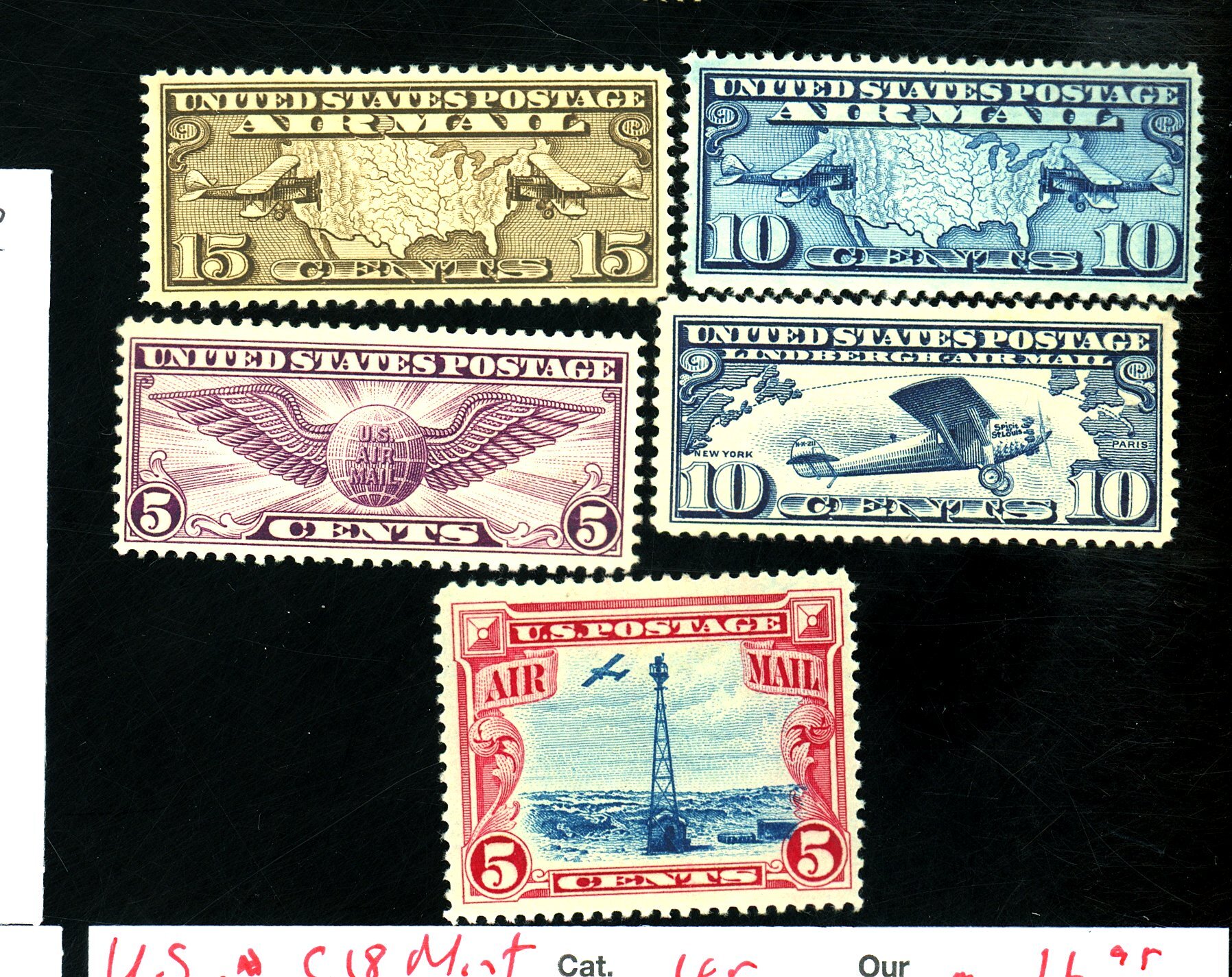C7-8 10-12 Mint FVF OG LH Cat $27 | United States, Air Mail Stamp ...
