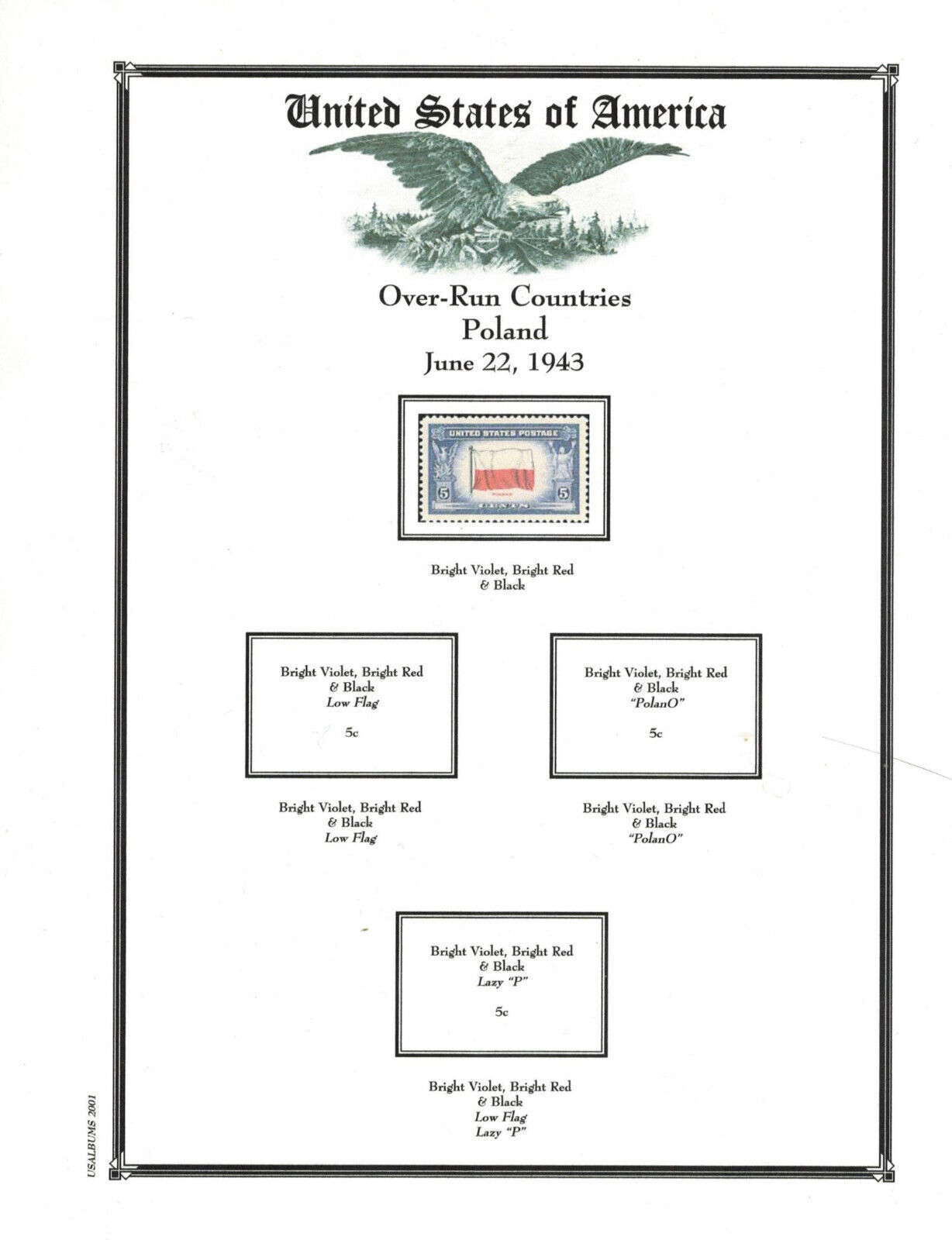 WW2 Patriotic Overrun Countries SET Album Pages for Printing Errors ...