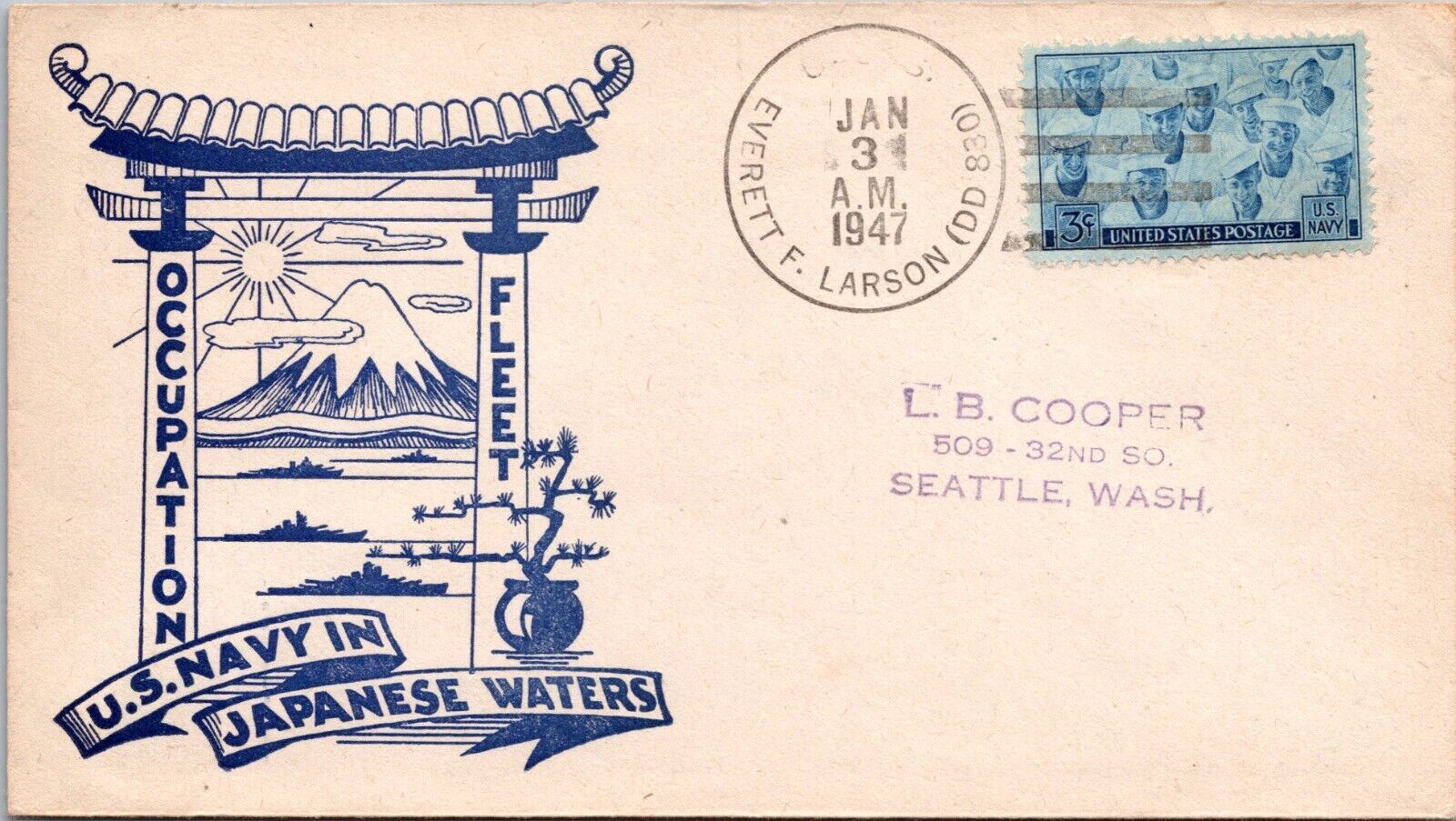 USS Everett F Larson 1947 - US Navy In Japanese Waters - F72534 ...