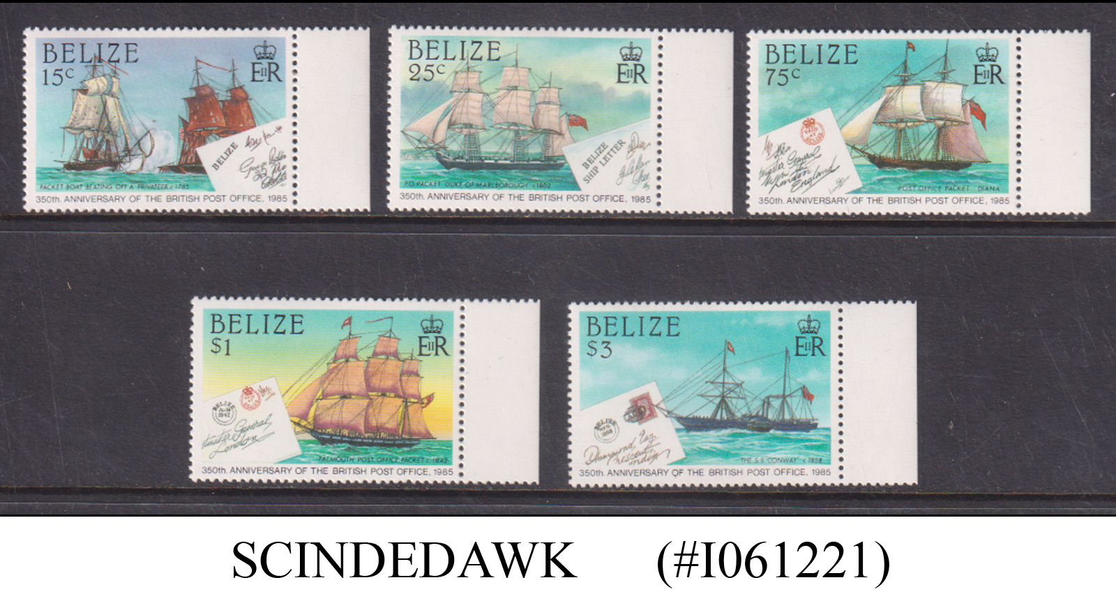 Belize - 1985 350th Anniversary of the British Post Office - 5v - Mint ...