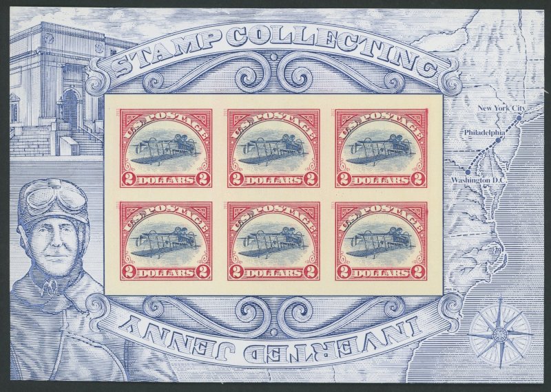 USA 4806 - 2 Dollar Inverted Jenny Mini Sheet + Original USPS envelope ...