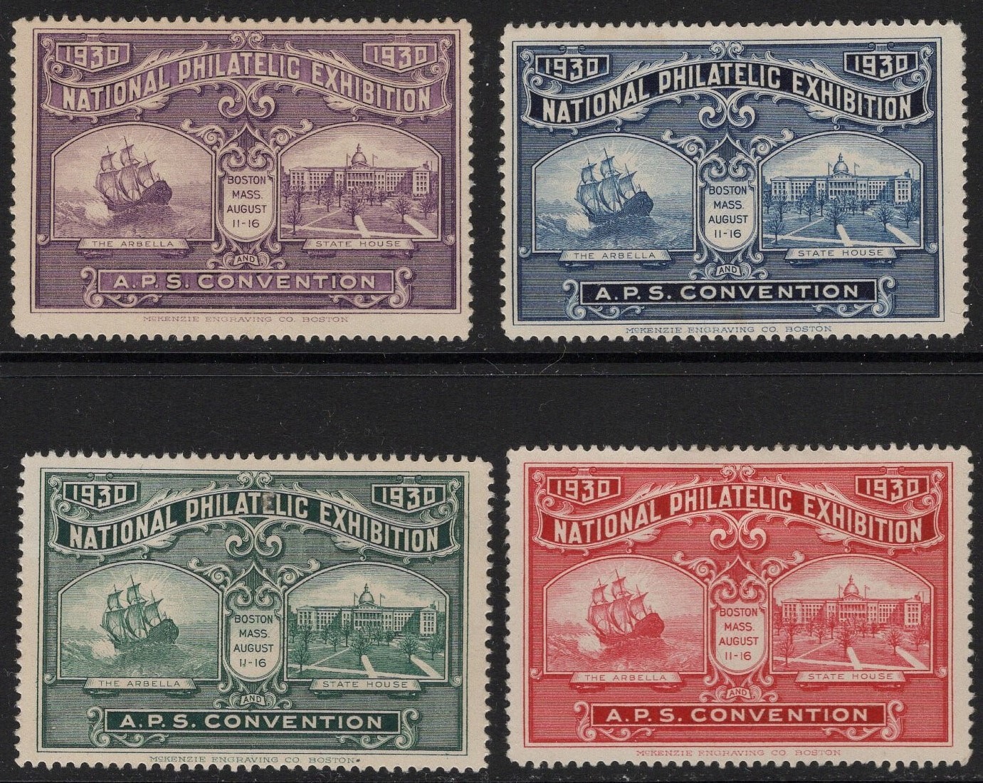 1930 US Cinderella National Philatelic Exhibition New York Set/4 Unused ...