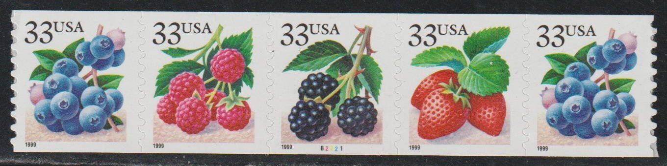 United States SC 3302-5 Plate B2221. Strip of 5 Mint Never Hinged ...