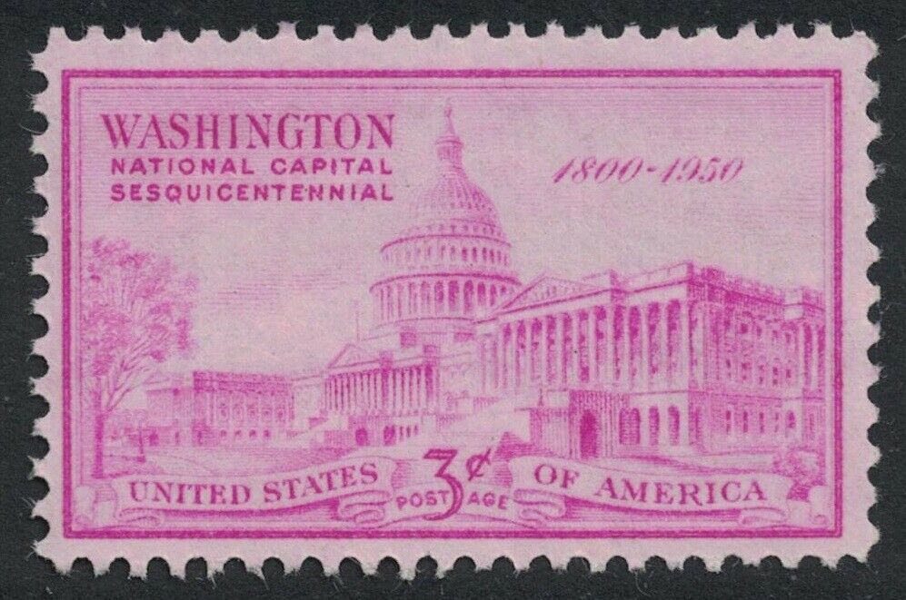 Unused Vintage Postage Stamp Capitol Building 1950 3c U.S Item No 992 ...