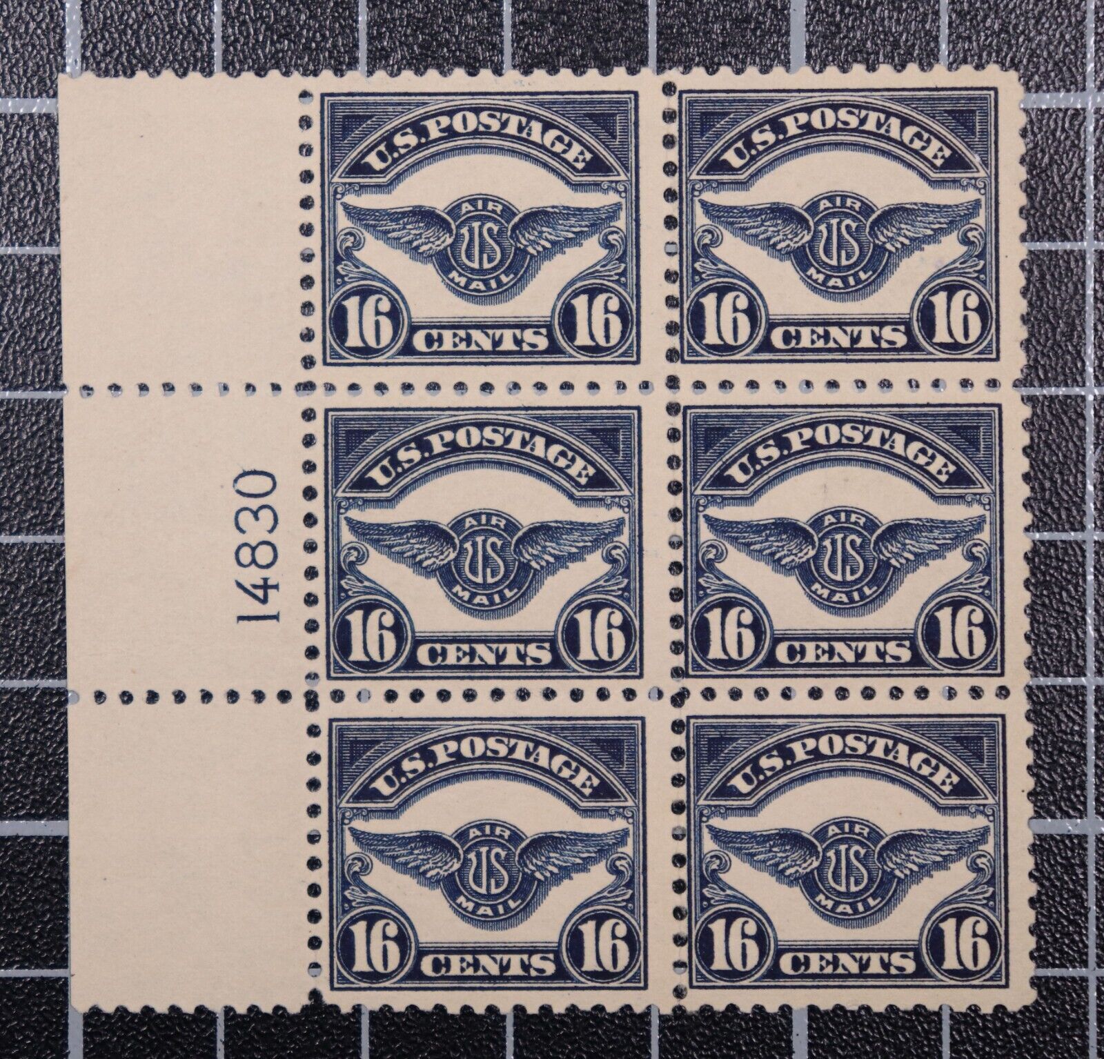 Scott C5 16 Cents Air Mail Wing OG MH Plate Block Left # 14830 SCV ...