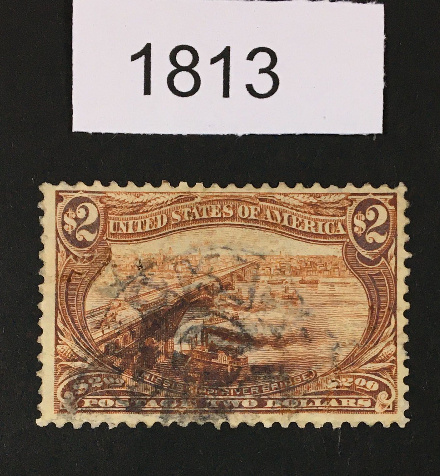 US Stamps # 293 $2 Trans-Miss Used Sound VF $1,000 LOT #F 1813 | United ...