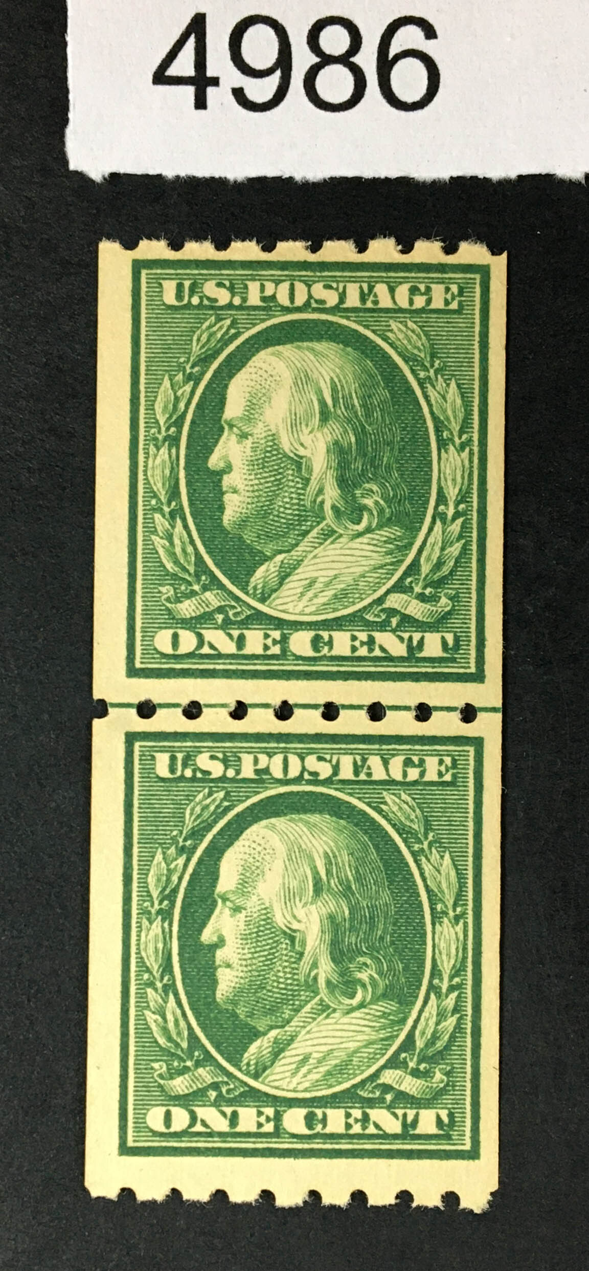 US Stamps # 390 Coil Line Pair Mint OG LH LOT #4986 | United States ...