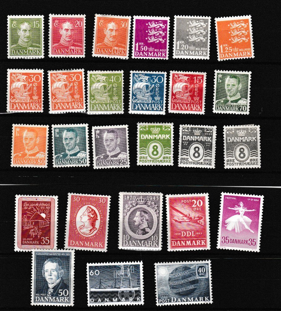 Denmark Mixture of 26 Mint Hinged Stamps | Europe - Denmark, General ...