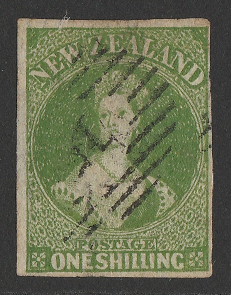 NEW ZEALAND 1862 QV Chalon 1/- imperf, wmk star. CP A6d(3) cat NZ$1000 ...