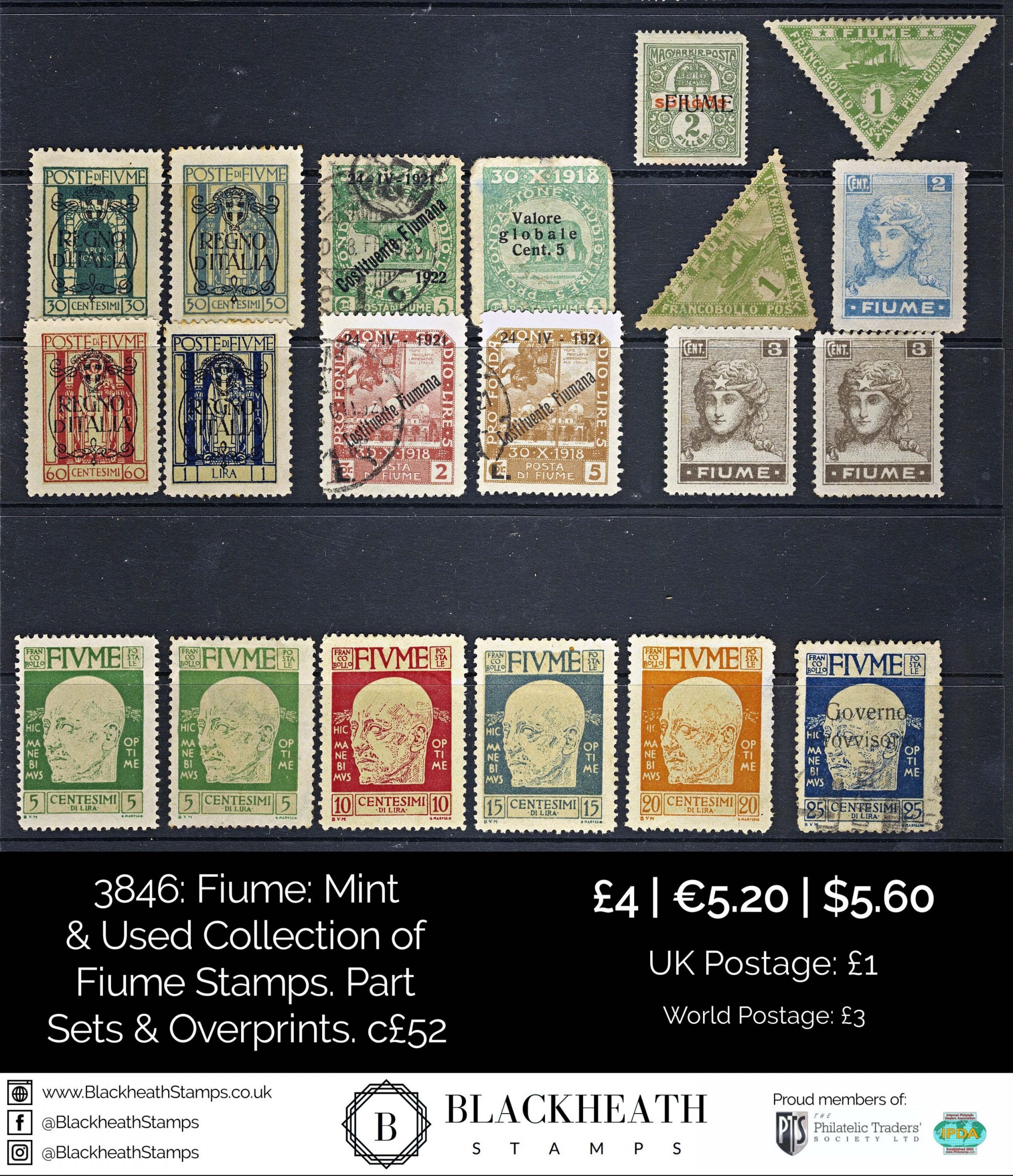 3846: Fiume: Mint & Used Collection of Fiume Stamps. Part Sets ...