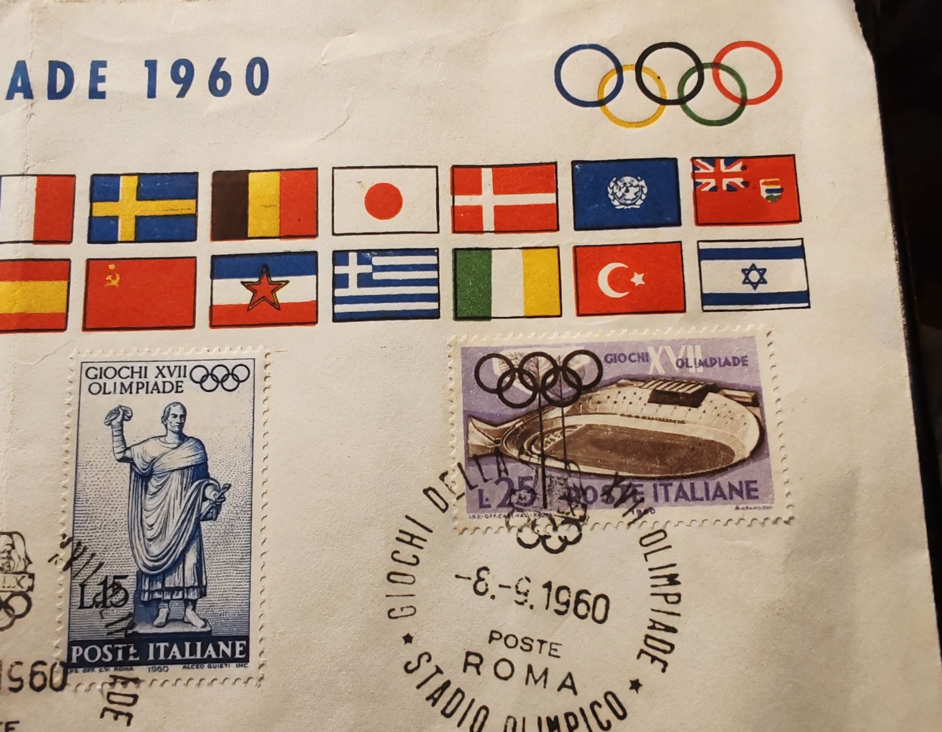 Italy. First day cover dedicated to the XVII Summer Olympic Games in ...