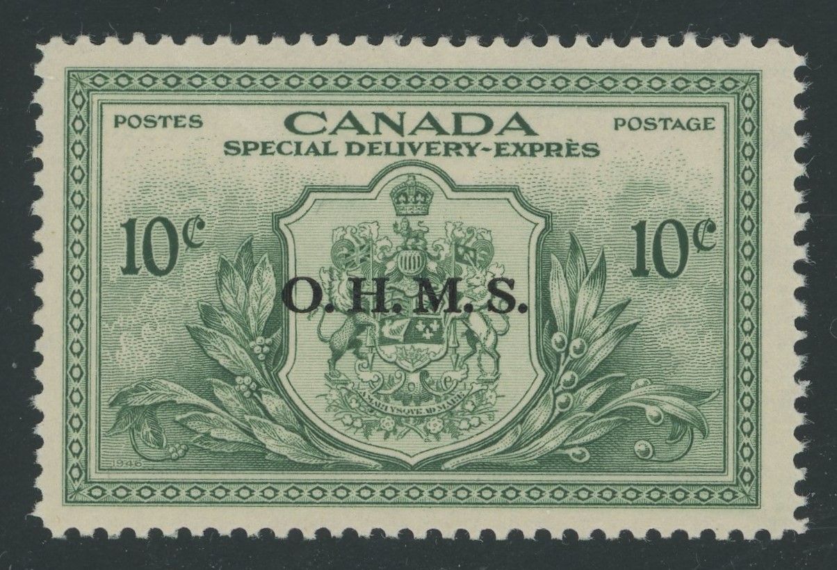 Canada EO1 - 10 cent Special Delivery with OHMS Official overprint - VF ...
