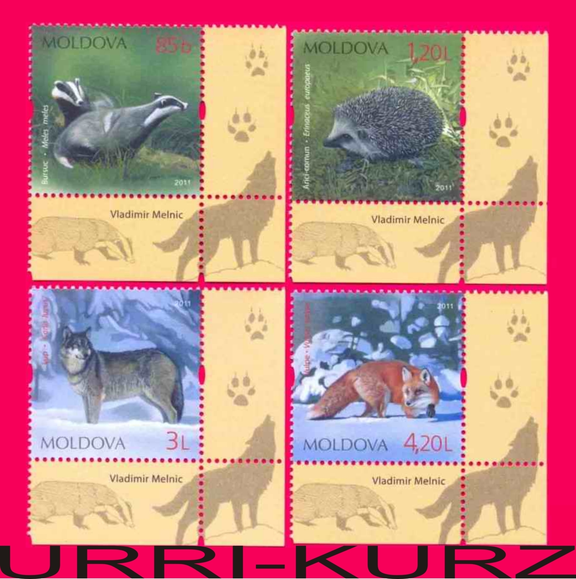 MOLDOVA 2011 Nature Fauna Forest Animals Mammals Fox Wolf Hedgehog ...