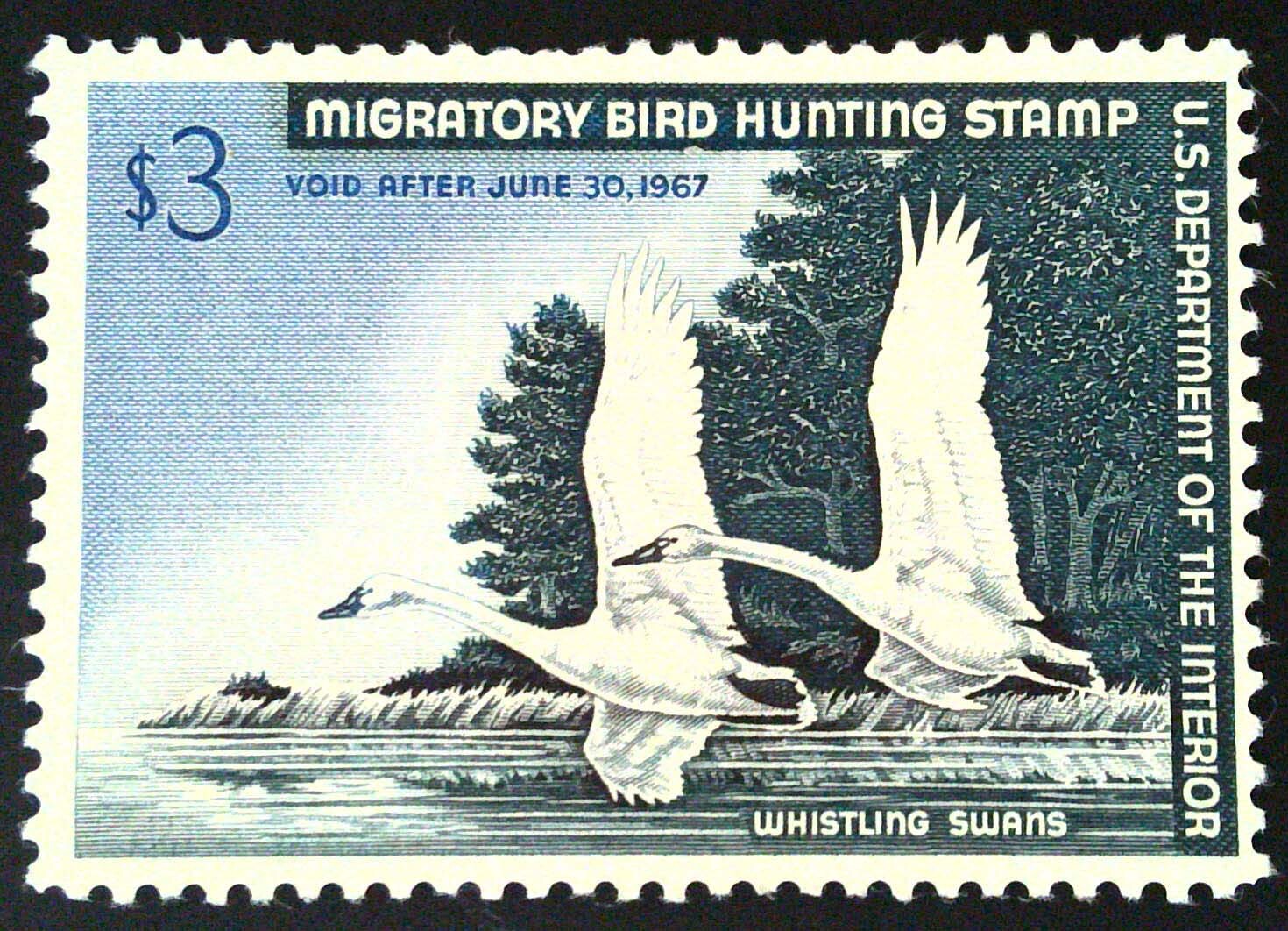Scott #RW33 - VF - $3 Multicoloured - Hunting Permit Stamp - MNH - 1966 ...