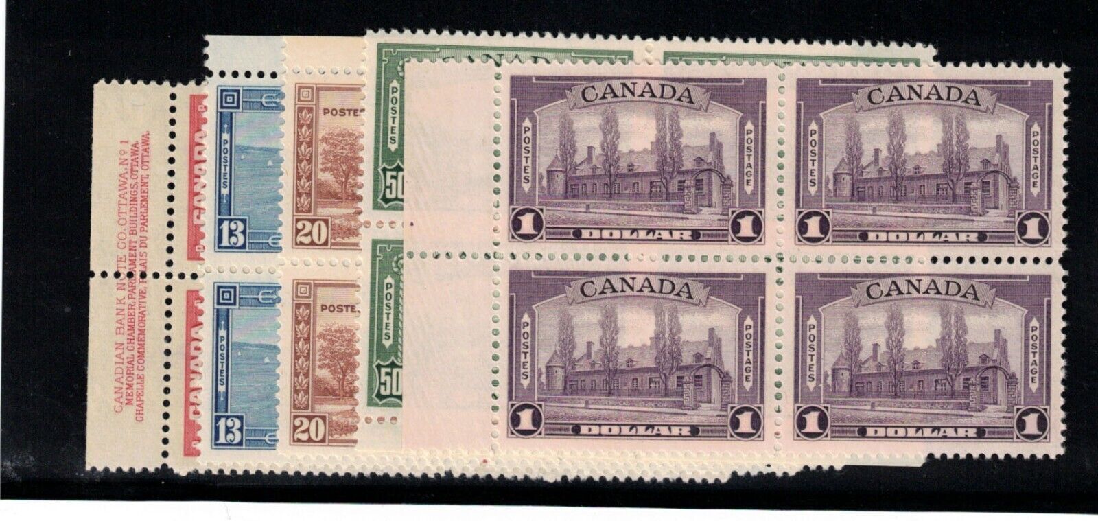 Canada #241 - #245 Very Fine Never Hinged Block Set - $1 Is The Rare ...