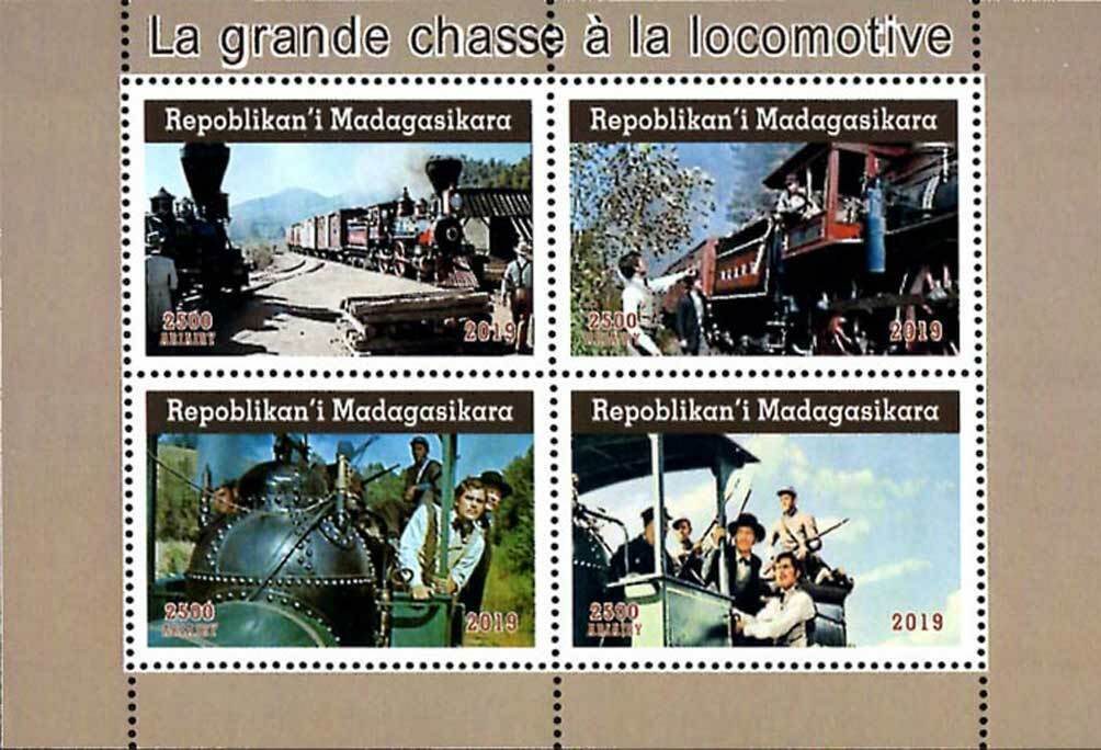 Madagascar 2019 Locomotive Steam Engine Trains Railways 4v Souvenir ...