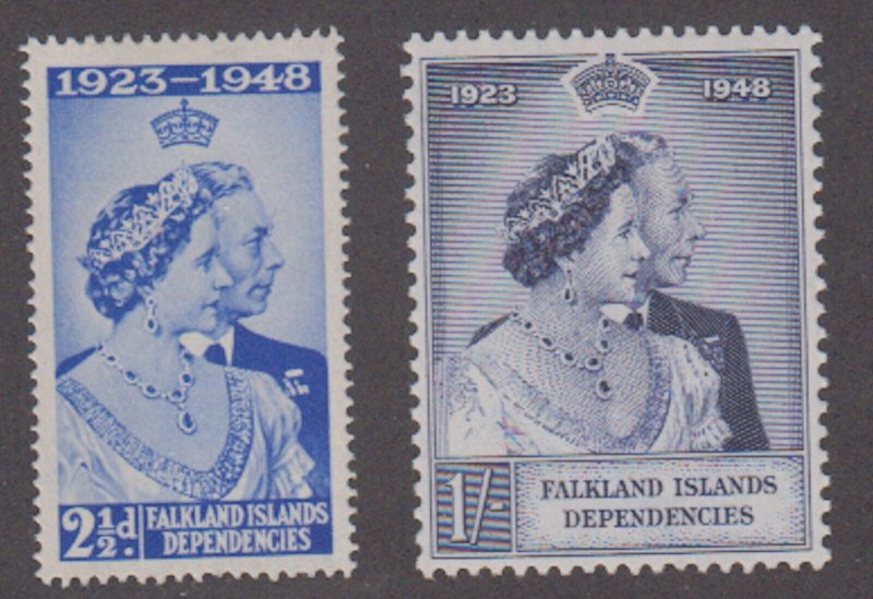 Falkland Islands Dependencies - 1948 - SC 1L11-12 - MH - Complete set ... Falkland Islands Dependencies - 1948 - SC 1L11-12 - MH - Complete set ...