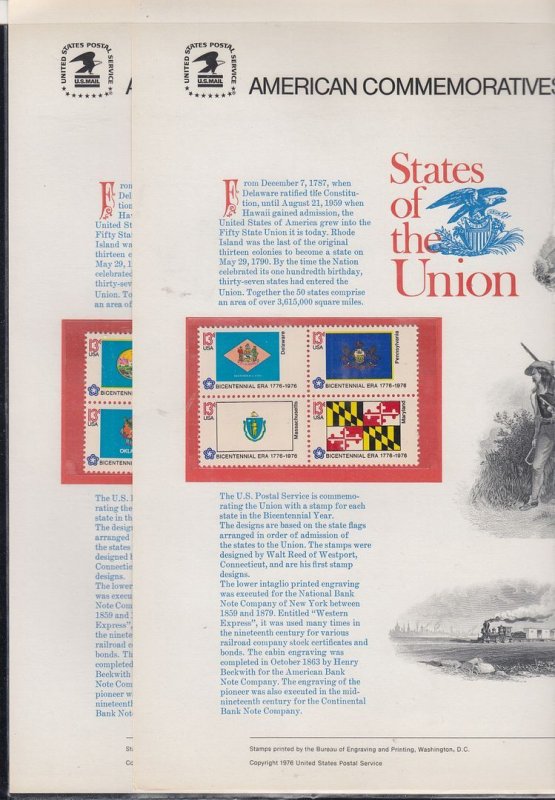 USPS Commemorative Panel # CP62 - States of the Union Scott 1633-82 ...