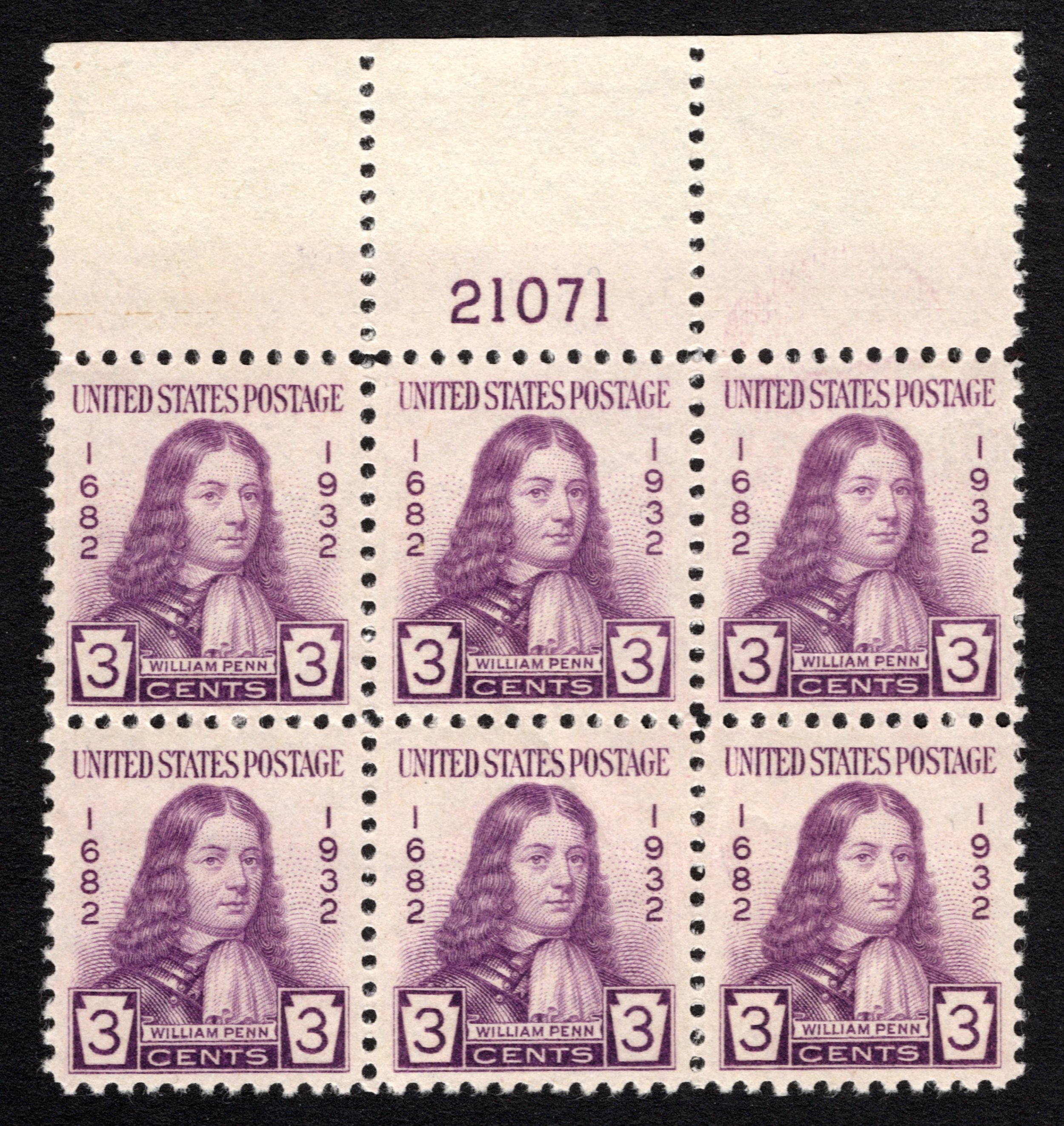 MNH 1932 3c William Penn Stamp PNB, Scott #724** | United States ...