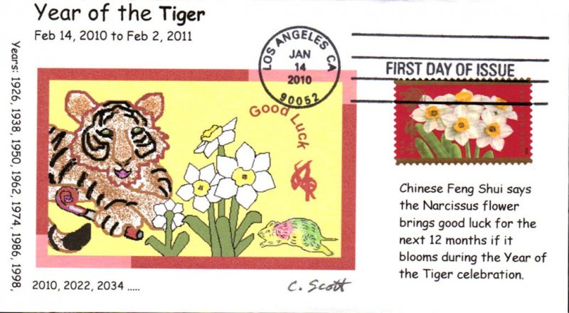 #4435 Year of the Tiger Scott FDC | United States, General Issue Stamp ...