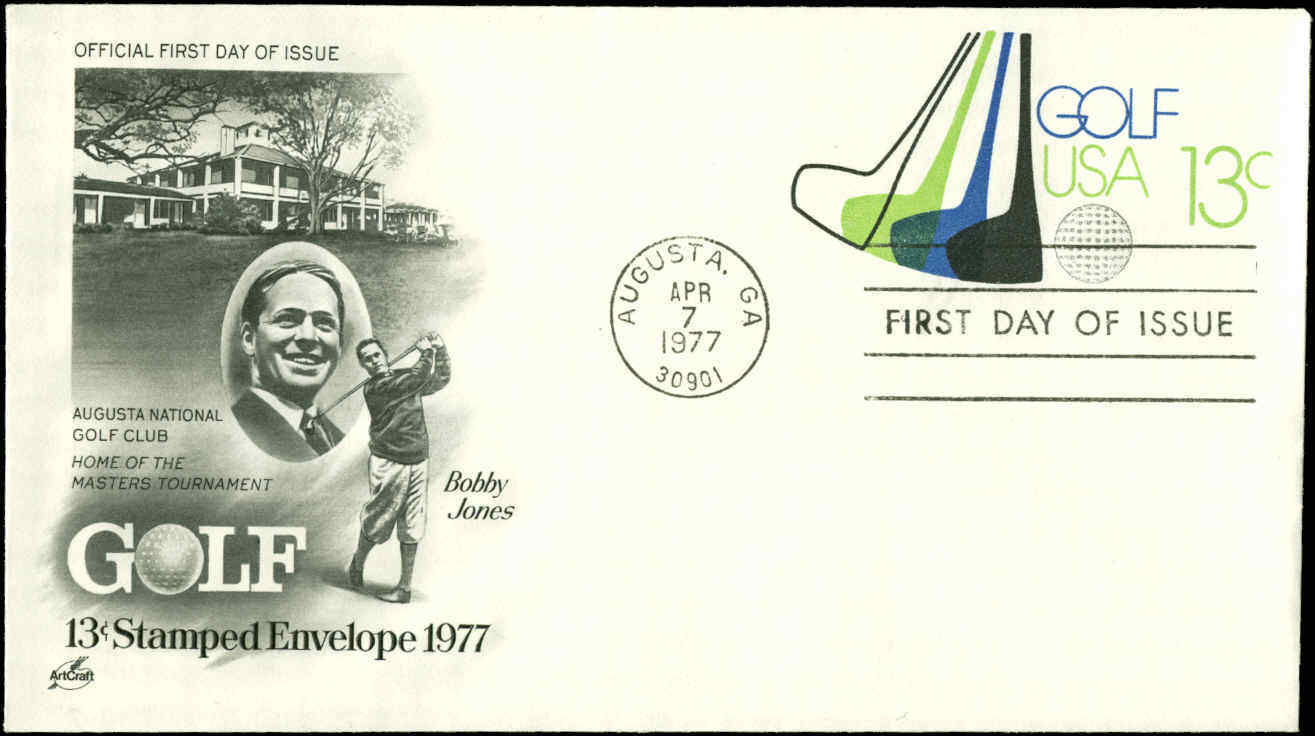 US FDC #U583 Artcraft Cachet Augusta, GA Golf | United States, Postal ...