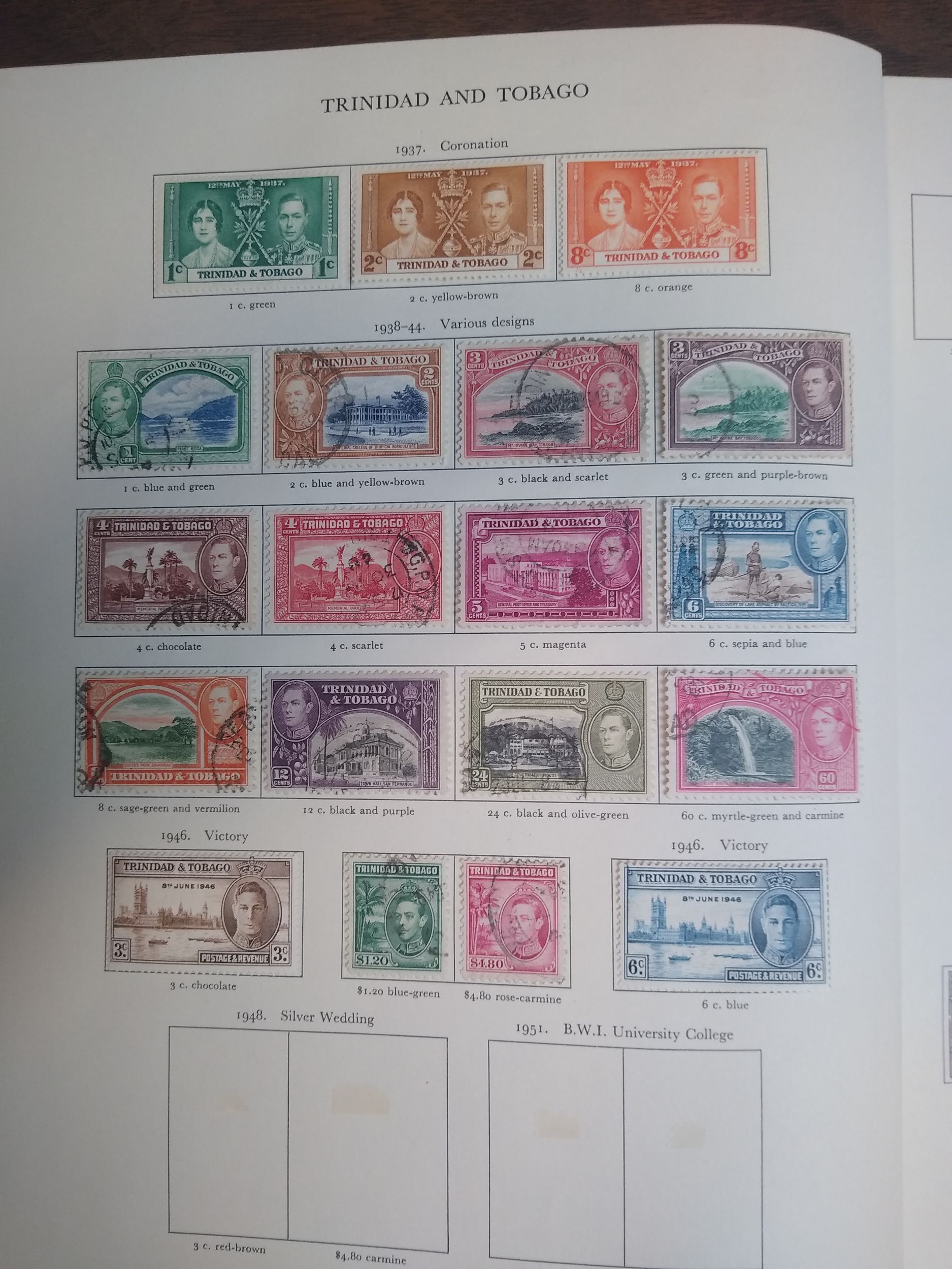 collection on pages Trinidad & Tobago 1937-46 AB: CV $86 | Caribbean ...