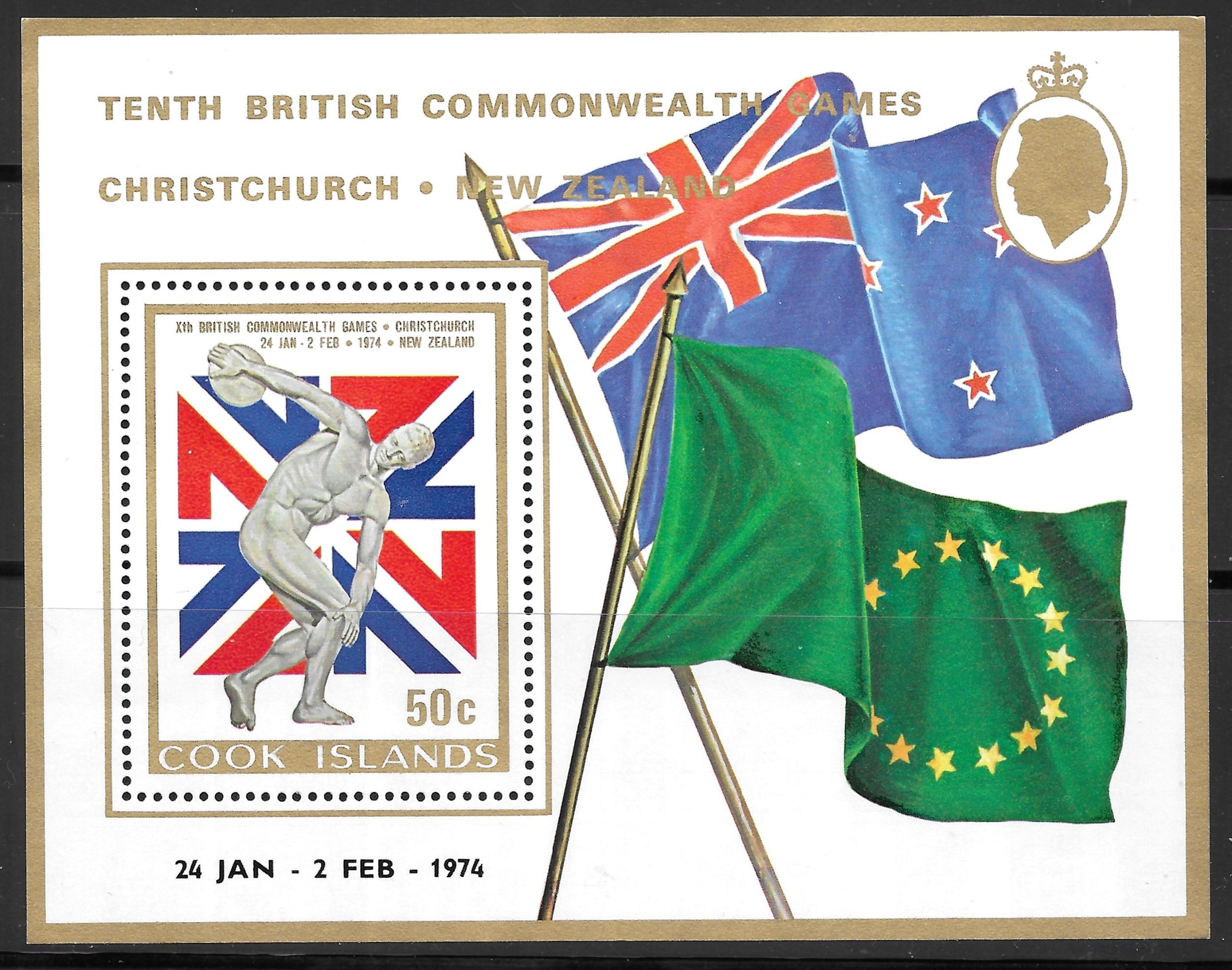 Cook Islands Scott 377 MNH 10th Commonwealth Games Souvenir Sheet of ...