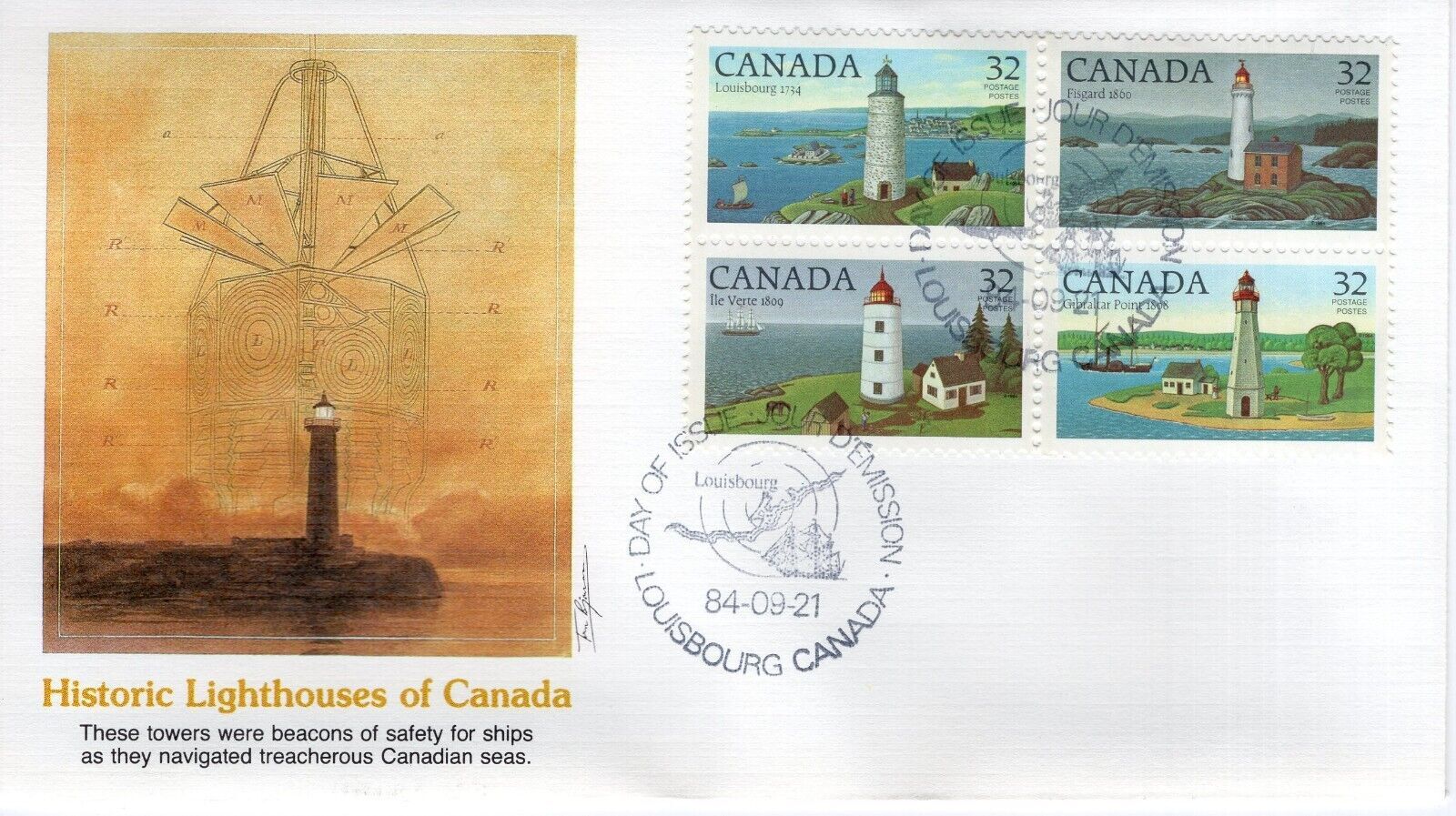 Historic Lighthouses of Canada, 1984 Fdc16276 | United States, Stamp ...