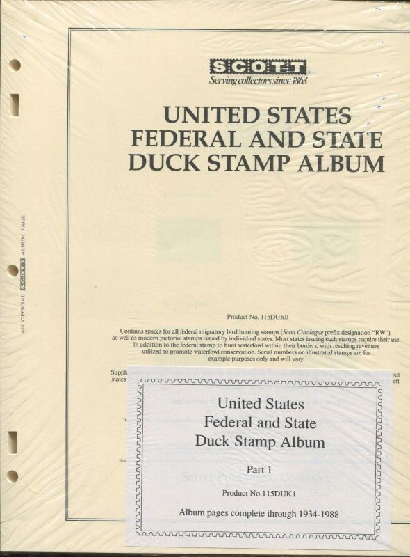 1934-1988 SCOTT United States Federal & State Duck Stamp Album ...