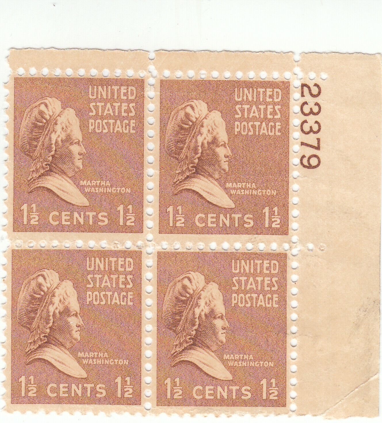 Scott # 805 - 1 1/2 c Bister Brown - MNH plate block of 4 | United ...