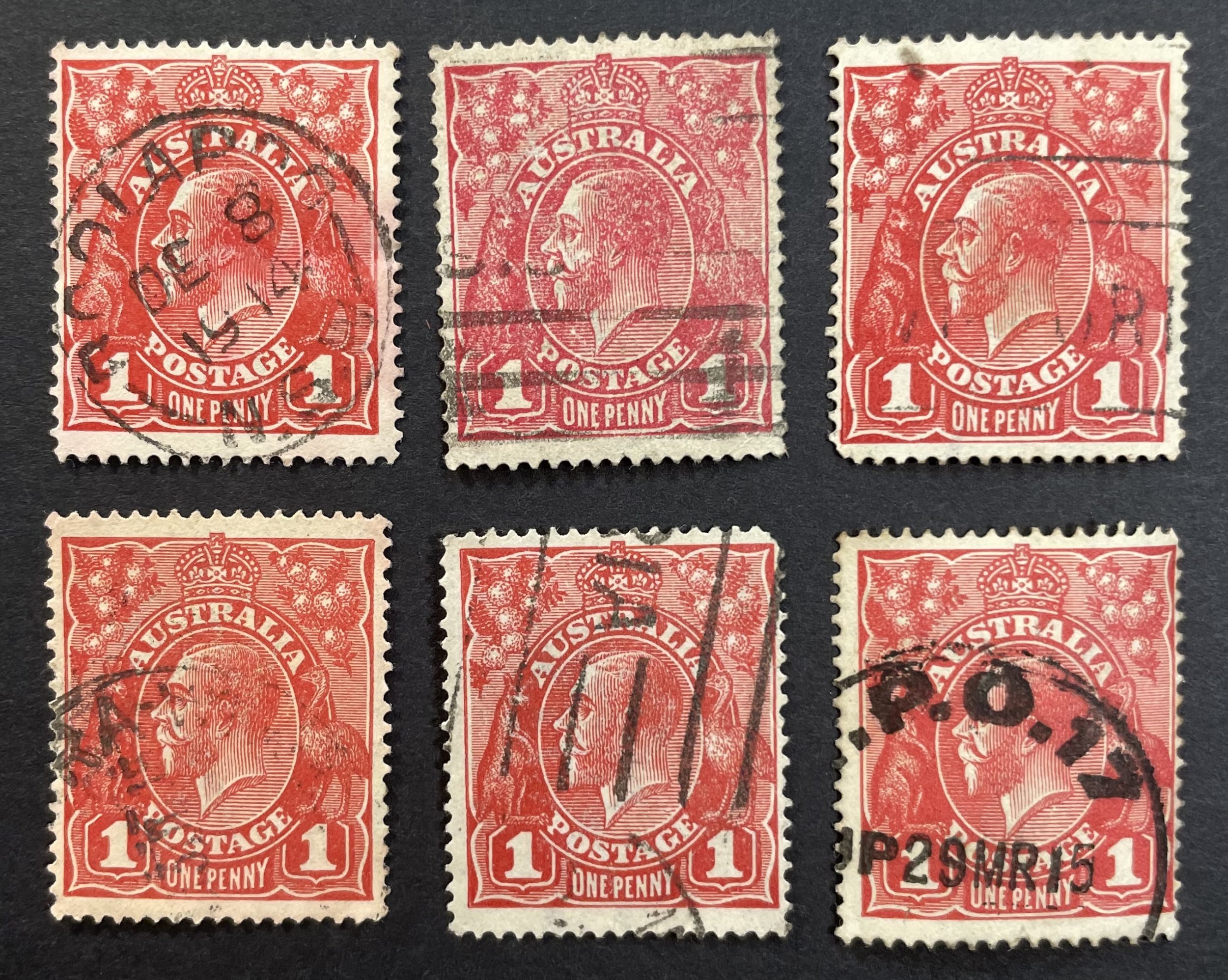 Australia #21 LOT Used - Red 1P (c1914-1936) King George V [R685 ...