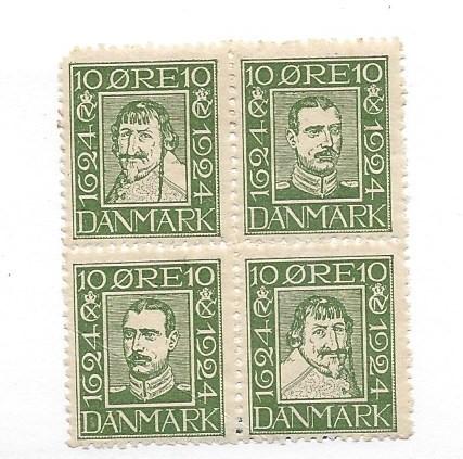 Denmark, 167a, Danish Postal Service- -300th Block of 4, **MNH/Hinged ...