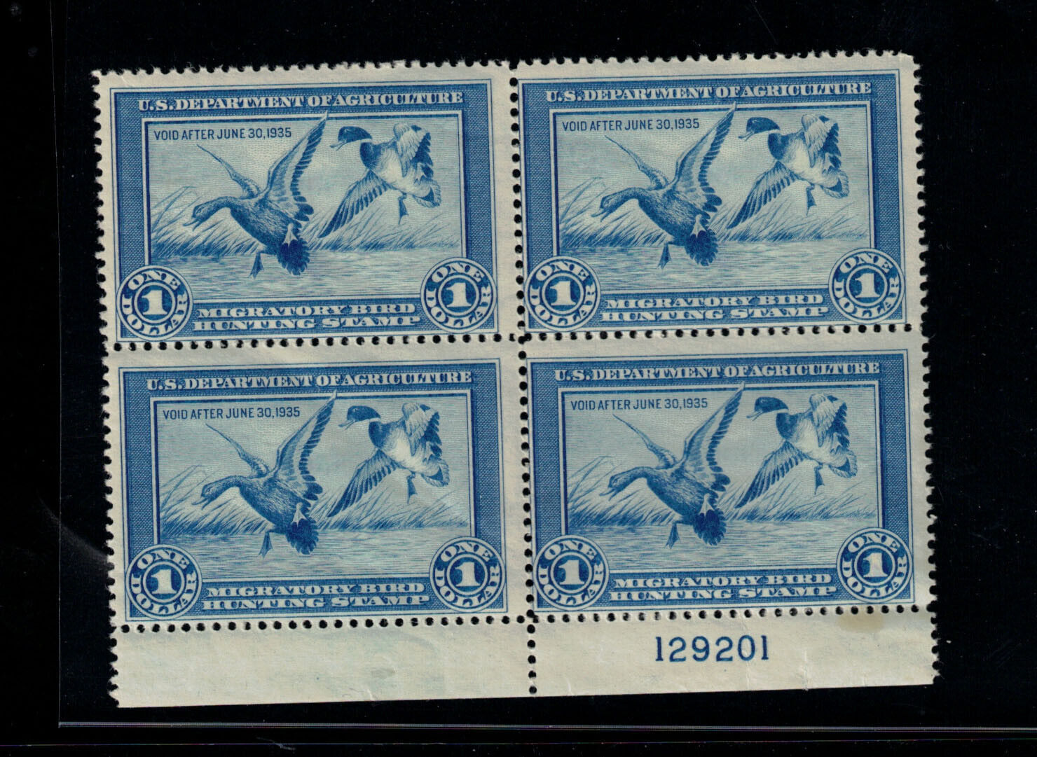 USA #RW1 Mint Fine Never Hinged Plate #12901 Block | United States ...
