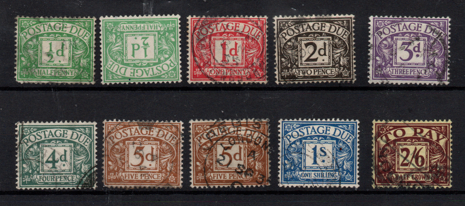GB 1924-31 Postage Due fine used set D10-18 (D12 missing) WS31841 ...