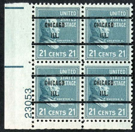 US 826 F-VF/LH Precancel PB 23053, Chester A. Arthur | United States ...