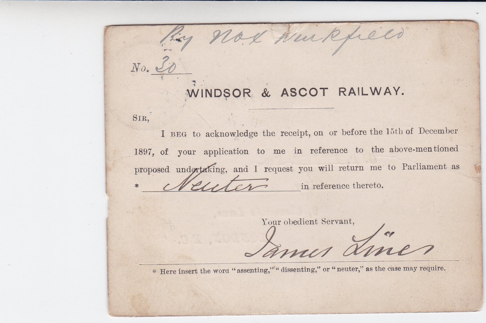 windsor and ascot railway ascot cancel 1897 victorian receipt card ref ...