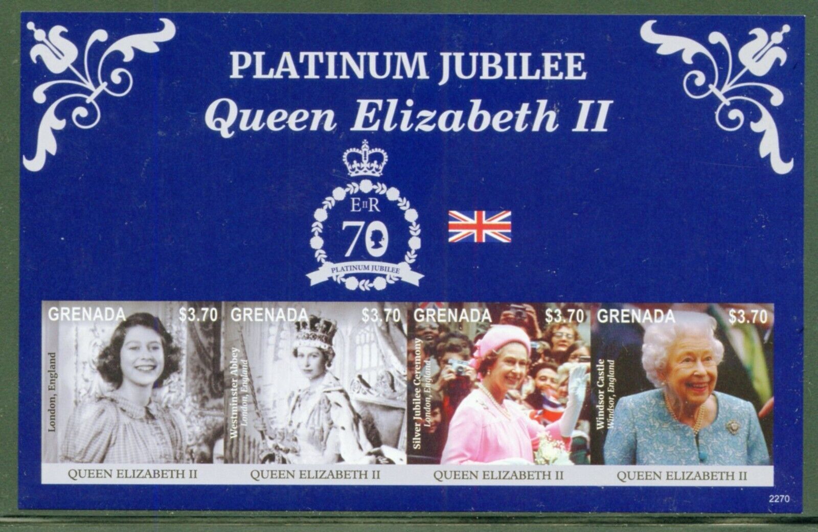 Grenada 2022 Platinum Jubilee Queen Elizabeth II Imperf Sheet Mint NH ...