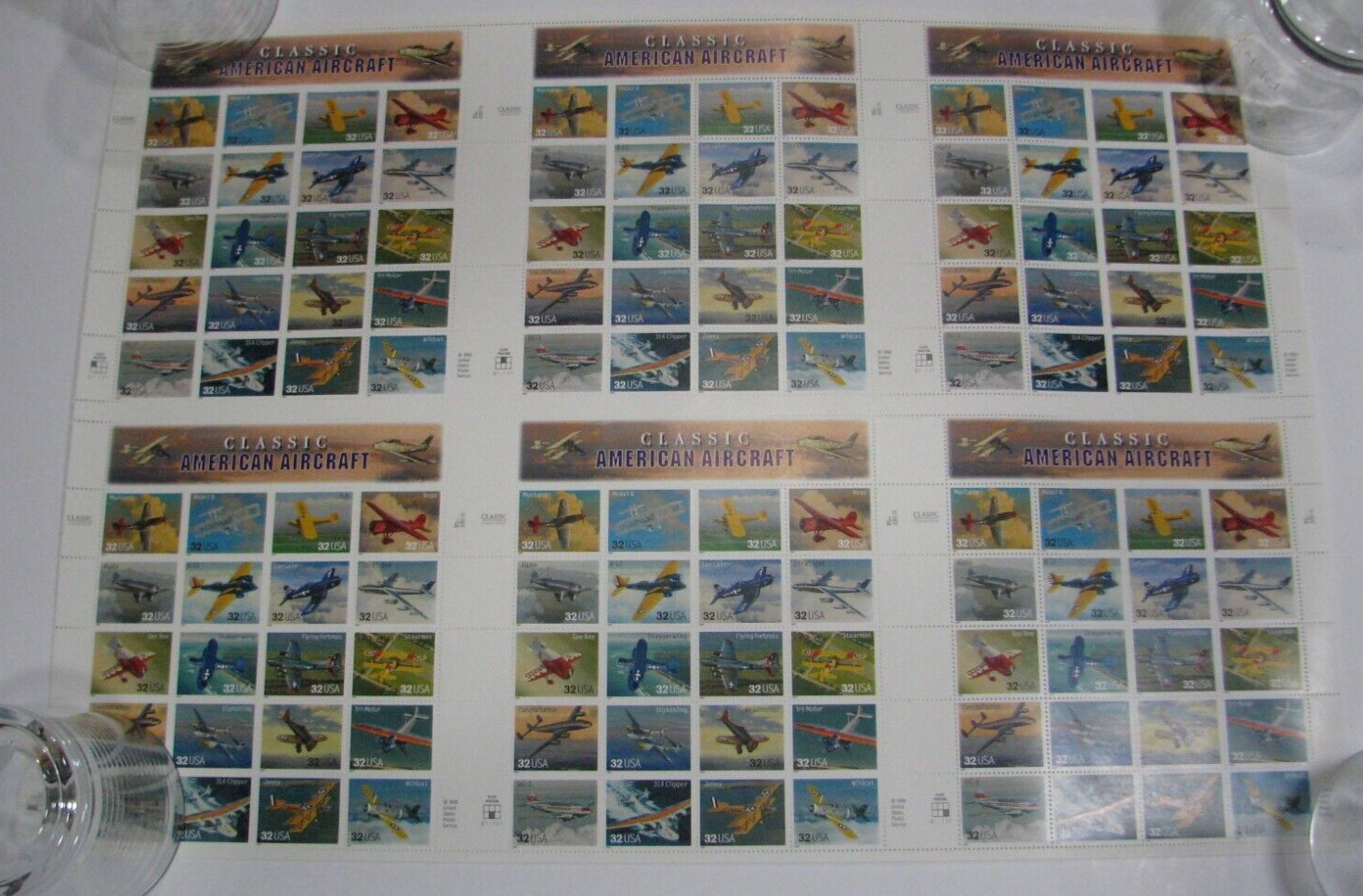 US Stamp #3142 1997 Classic American Aircraft Press Sheet 6 Panes / 20 ...