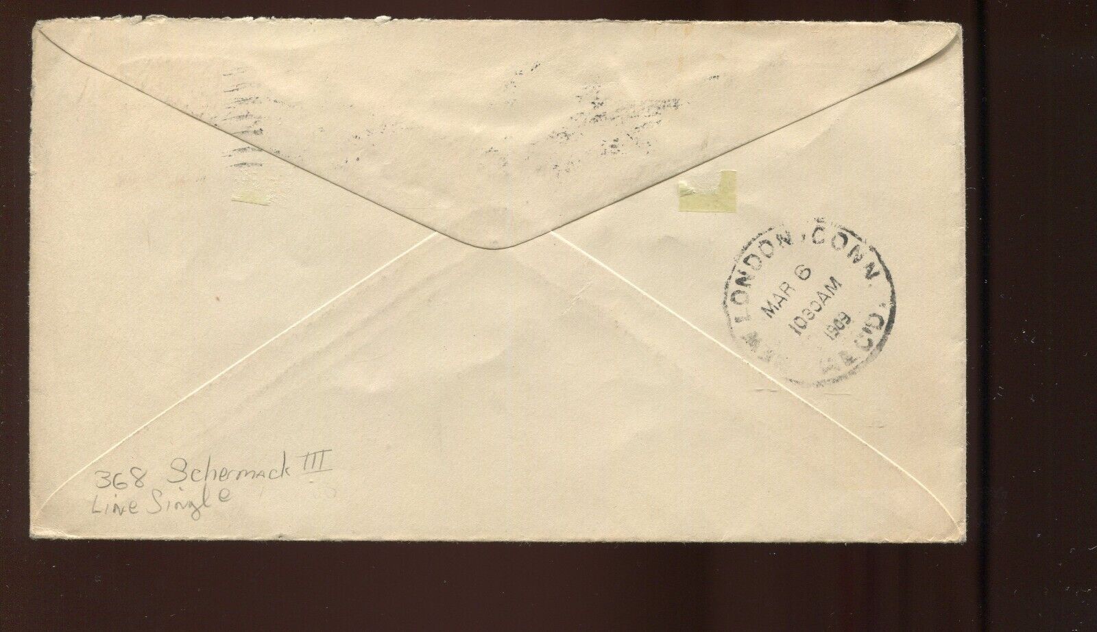 368 Schermack Type 3 on 1909 Farwell CO Corner Cover to New London CT ...