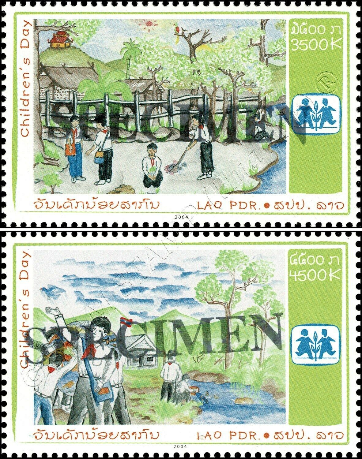 Tag der Kinder - SOS-Kinderdörfer -SPECIMEN- (**) | Asia - Laos, Stamp ...