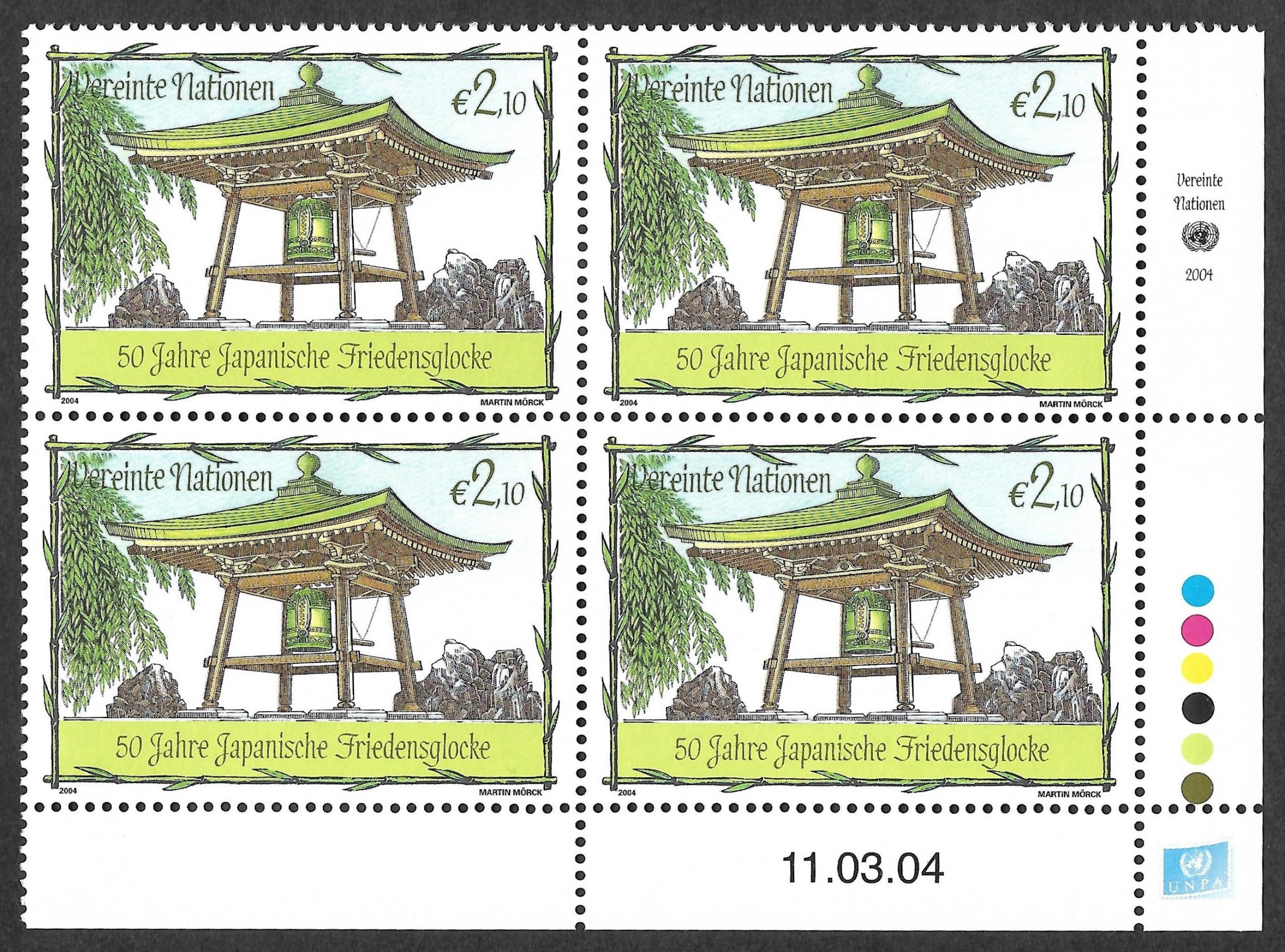 2004 U.N. Japanese Peace Bell Inscription Blocks Set | Worldwide ...