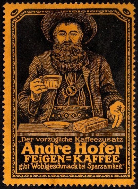 Vintage Germany Advertising Poster Stamp Andre Hofer Fig Coffee Gives ...